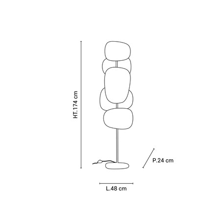 Lampadaire Screen 70's en lin - Market Set | Comptoir des Lustres
