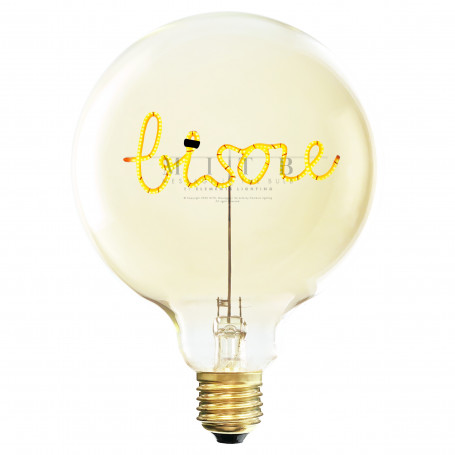 Ampoule LED à filament ambre Bisou Jaune - MITB | Comptoir des Lustres