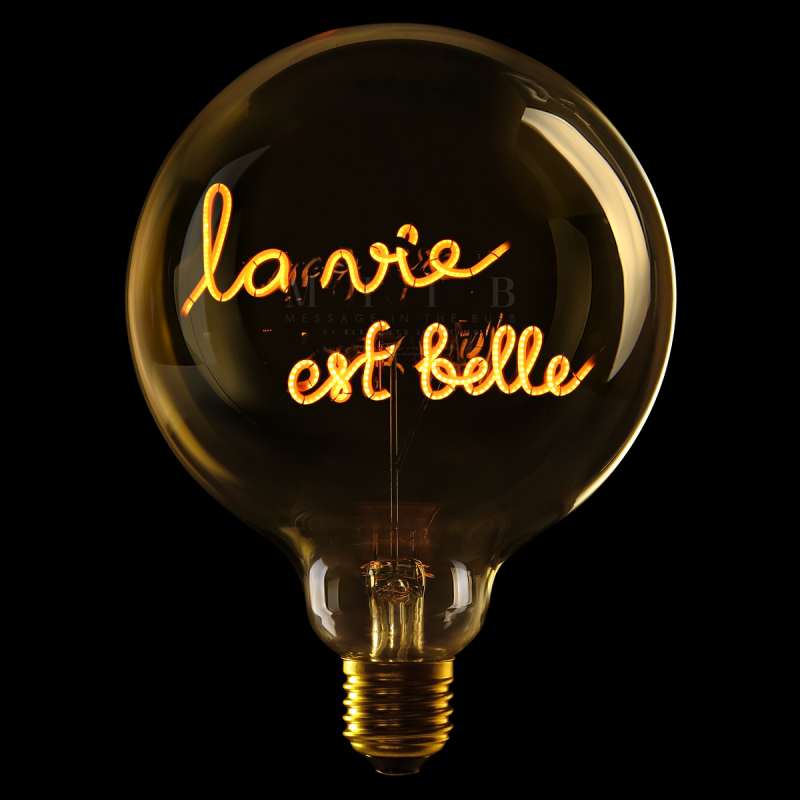Ampoule LED à filament ambre La vie est belle Jaune - MITB | Comptoir ...