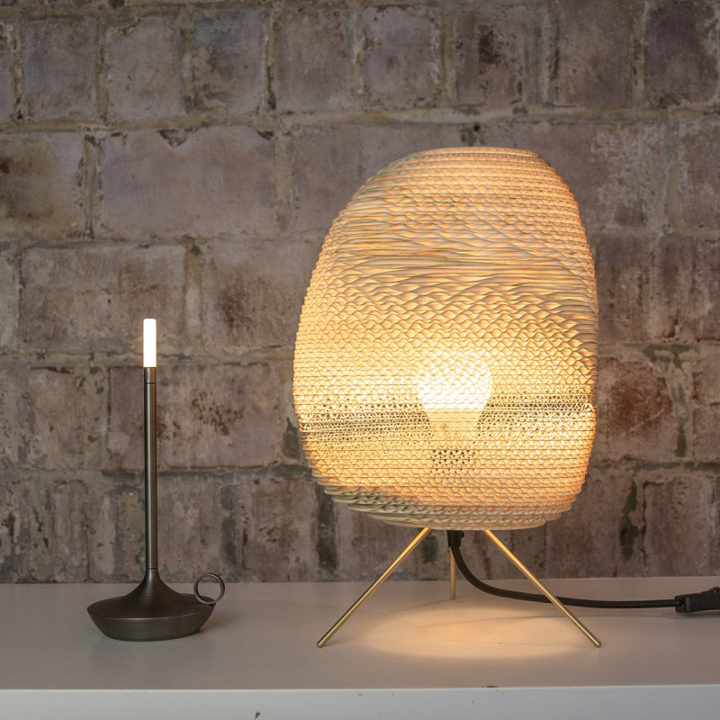 Lampe à poser en carton Ebey - Graypants | Comptoir des Lustres