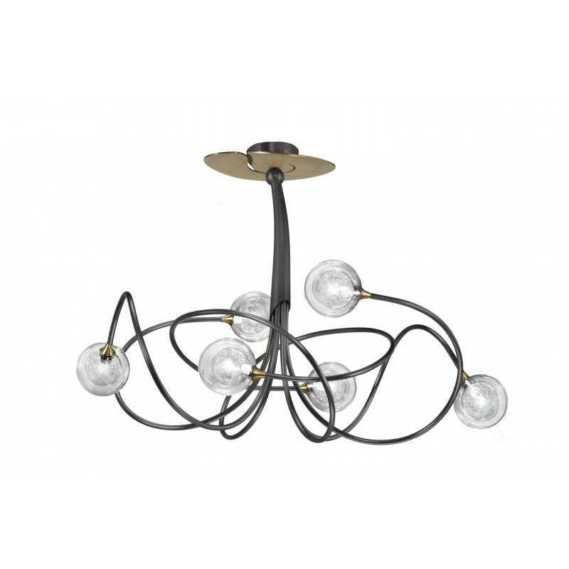 Lustre Niobé 6 lampes bicolore - CVL luminaires | Comptoir des Lustres