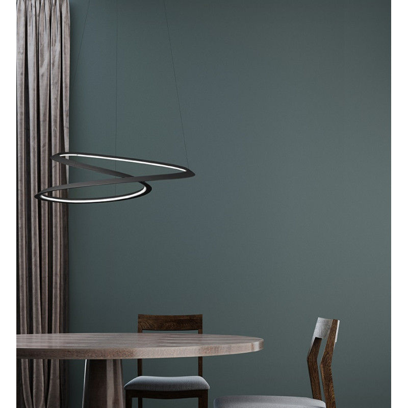 Suspension LED Kepler Petite Downlight Noir - Nemo | Comptoir des Lustres