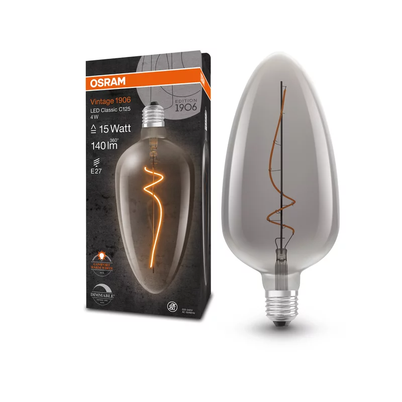 Ampoule LED filament Vintage Edition 1906 C 125 Fumé OSRAM | Comptoir des Lustres