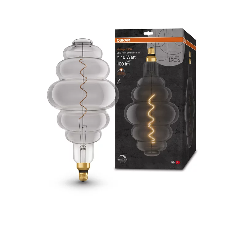 Ampoule LED filament Vintage Edition 1906 Nest 10 Fumé OSRAM | Comptoir des Lustres