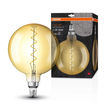 Ampoule LED filament Vintage Edition 1906 Big Globe Doré OSRAM | Comptoir des Lustres