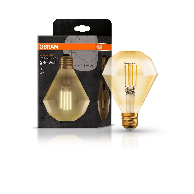 Ampoule LED filament Vintage Edition 1906 Diamant Doré OSRAM | Comptoir des Lustres