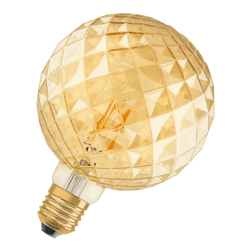 Ampoule LED filament Vintage Edition 1906 Globe facetté Doré OSRAM | Comptoir des Lustres