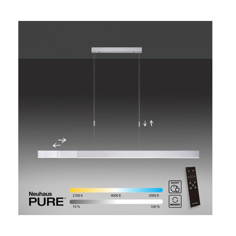 Suspension LED CCT Pure Moto e-SLIDE télécommande - Paul Neuhaus ...