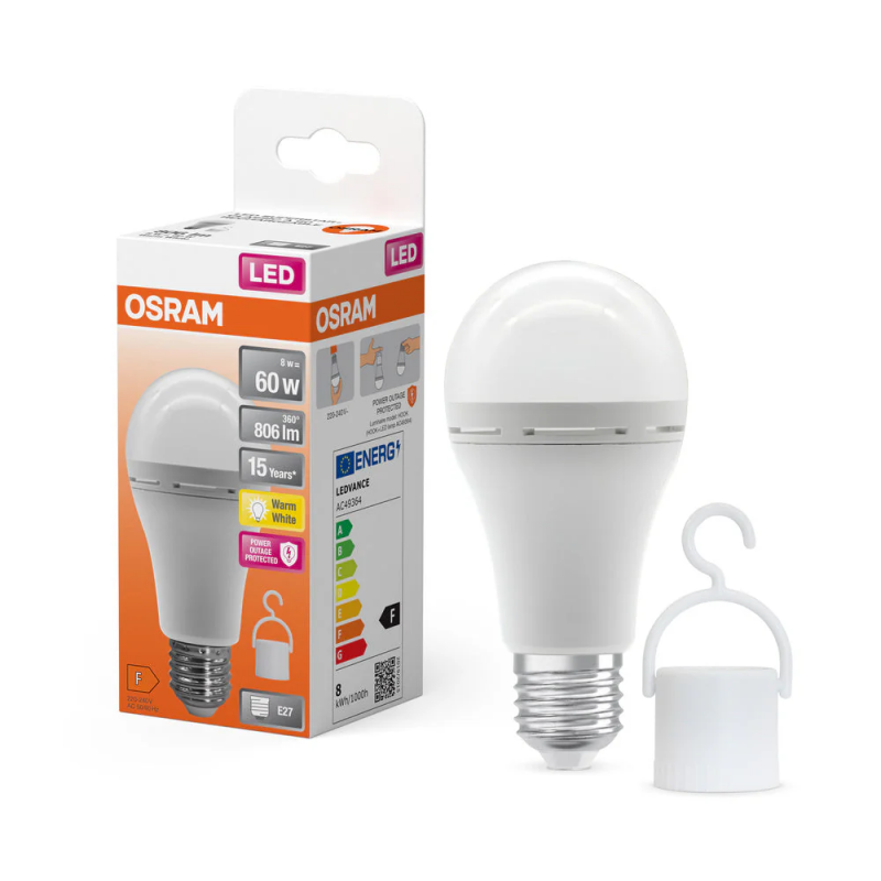 Ampoule LED rechargeable Standard 8 W Blanc chaud - Osram | Comptoir ...