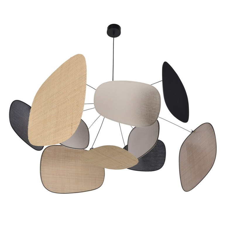 Suspension Screen 70's Lin et Raphia - Market Set | Comptoir des Lustres