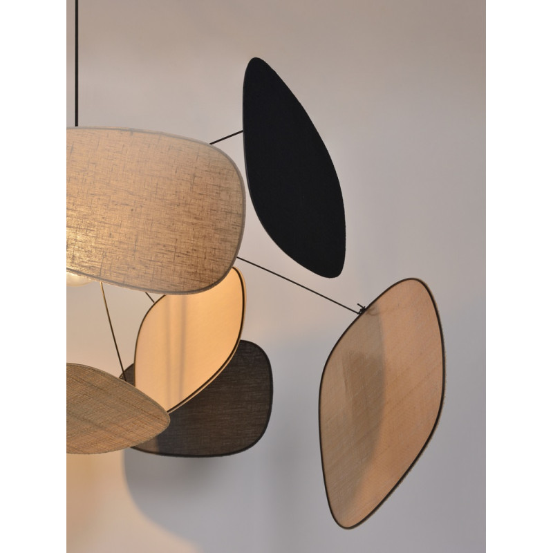 Suspension Screen 70's Lin et Raphia - Market Set | Comptoir des Lustres