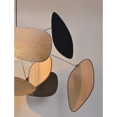 Suspension Screen 70's Lin et Raphia - Market Set | Comptoir des Lustres